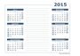 2015 Yearly Calendar in Word and Pdf formats