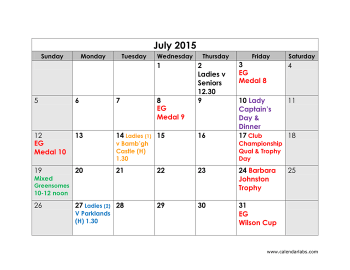2015 Yearly Calendar in Word and Pdf formats - page 6 of 10