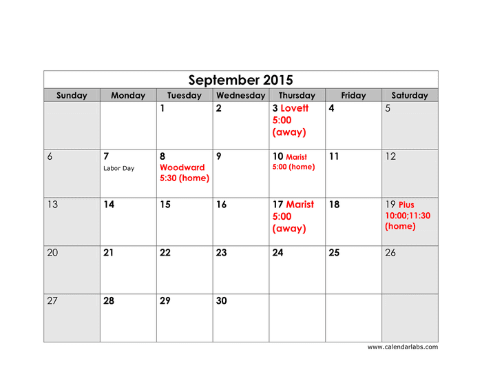 2015 Yearly Calendar in Word and Pdf formats - page 2 of 3