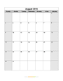 August 2015 Calendar in Word and Pdf formats