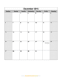 December 2015 Calendar in Word and Pdf formats
