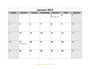 January 2015 Calendar in Word and Pdf formats