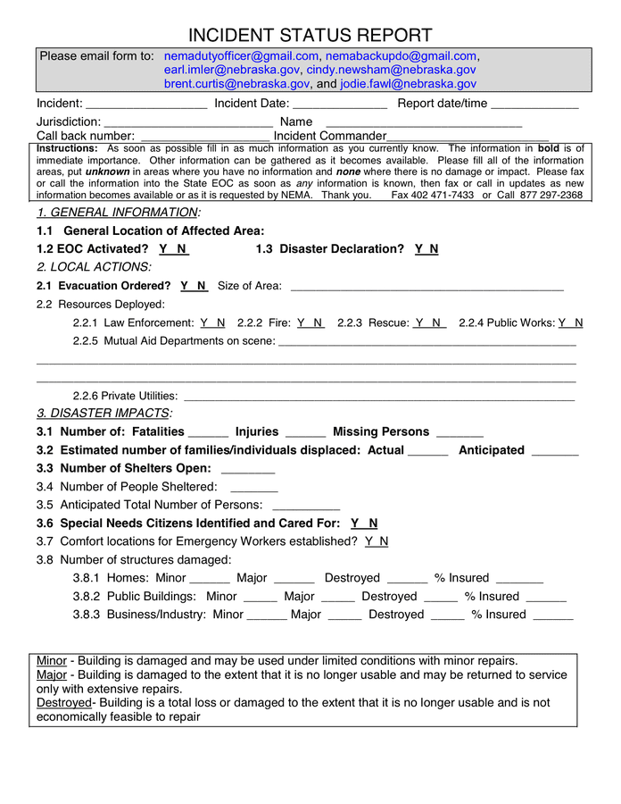 Incident Report Template - download free documents for PDF, Word and Excel