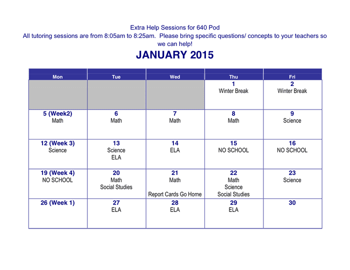 January 2015 Calendar - download free documents for PDF, Word and Excel