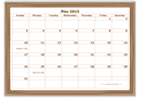 May 2015 Calendar - download free documents for PDF, Word and Excel
