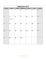 September 2015 Calendar in Word and Pdf formats