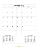 December 2015 Calendar - download free documents for PDF, Word and Excel