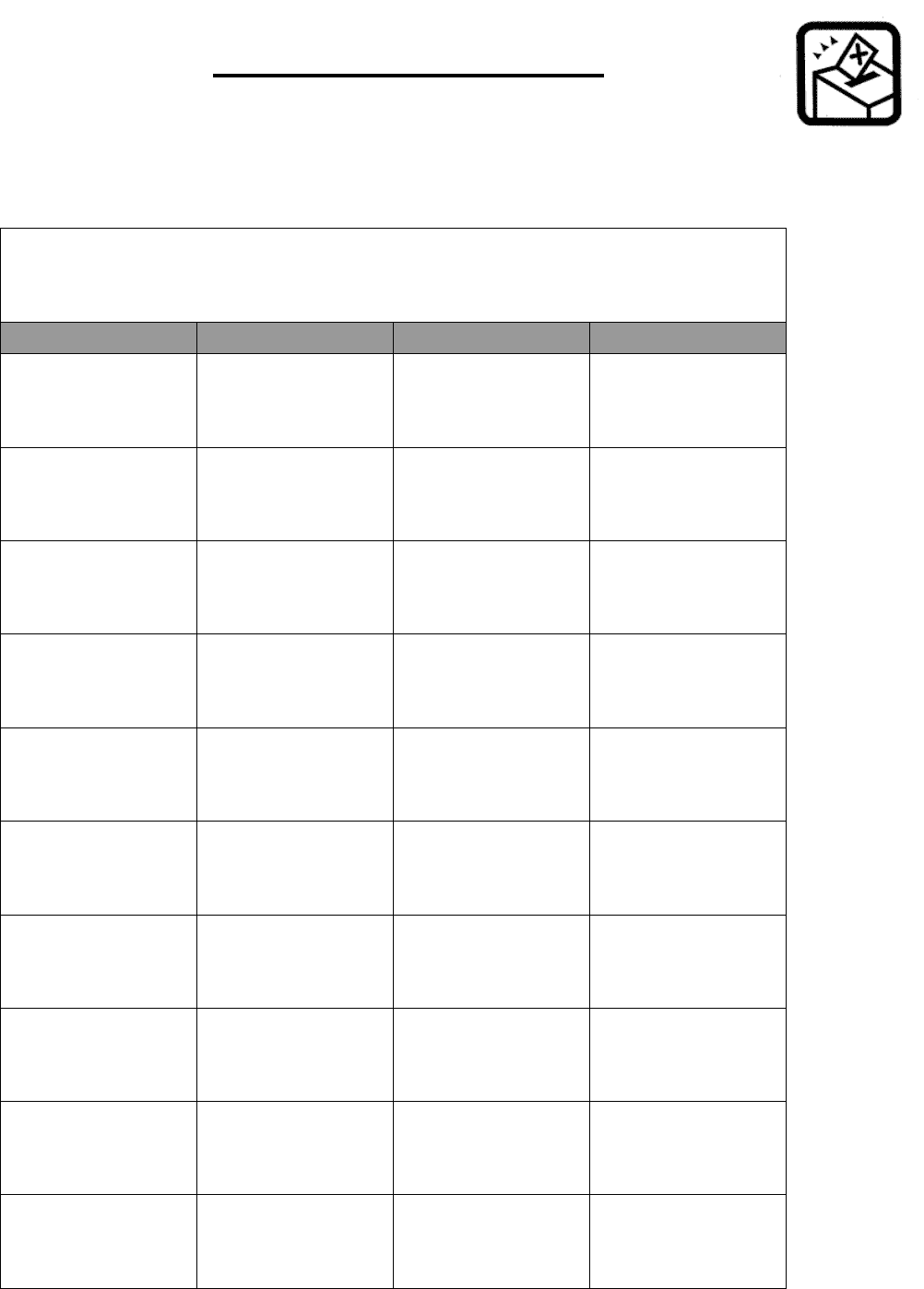 Voter Registration Form in Word and Pdf formats