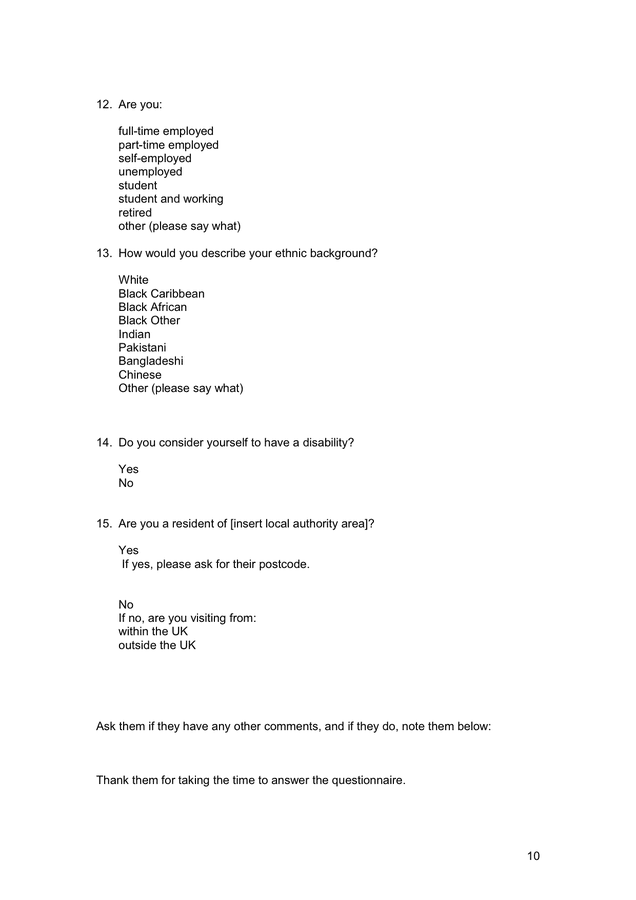 Example of a questionnaire in Word and Pdf formats - page 10 of 10