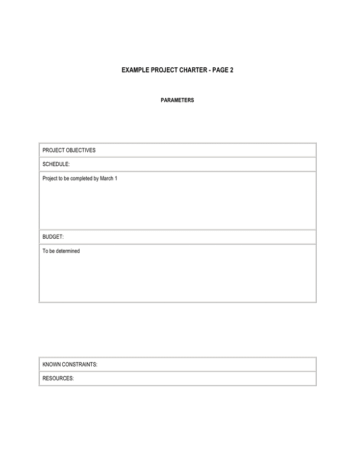 Example project charter in Word and Pdf formats - page 3 of 8