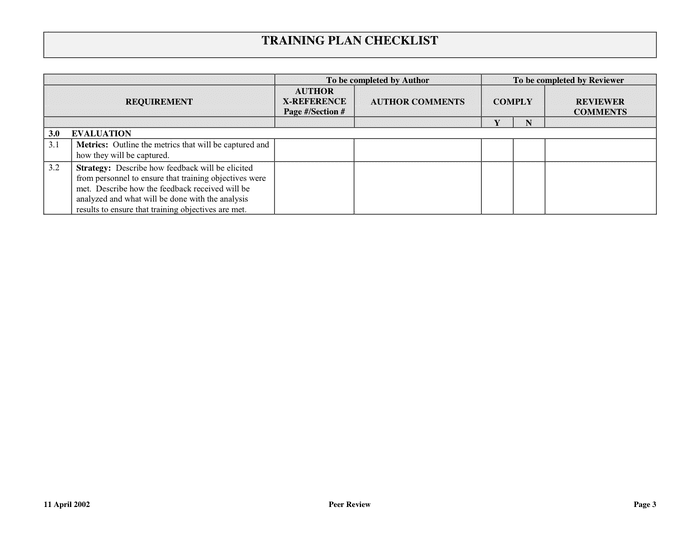 Training Plan Checklist in Word and Pdf formats - page 5 of 5