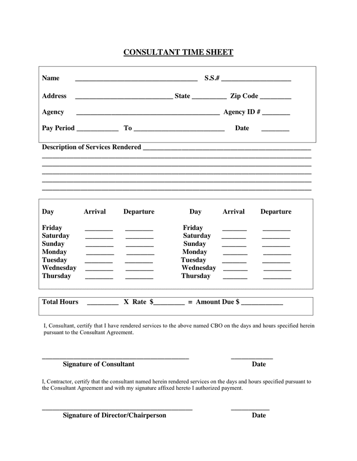 Consultant contract agreement in Word and Pdf formats - page 5 of 6