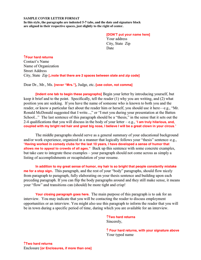 Cover Letter Format Style 1 In Word And Pdf Formats Cover Letter Format Style 1 In Word And Pdf Formats