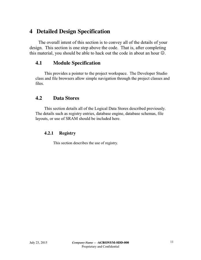 Software Design Document in Word and Pdf formats - page 11 of 17