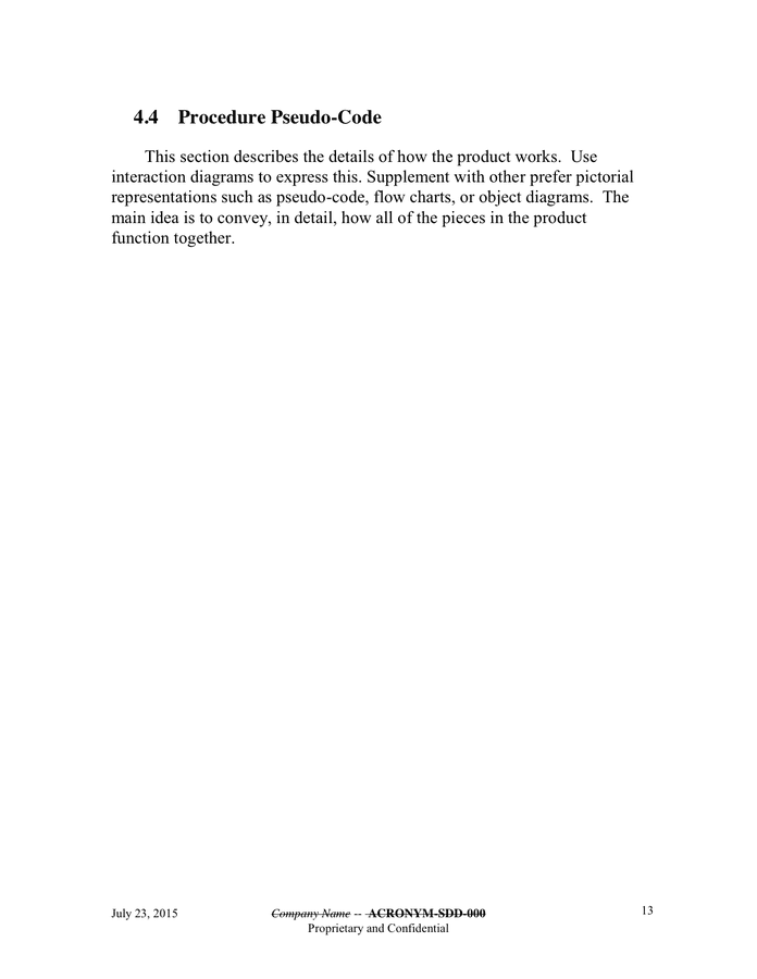 Software Design Document in Word and Pdf formats - page 13 of 17