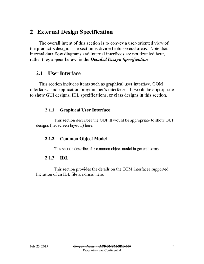 Software Design Document in Word and Pdf formats - page 4 of 17