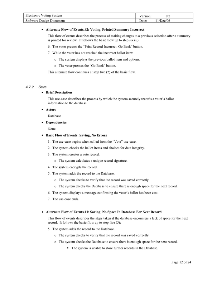 Software Design Document in Word and Pdf formats - page 12 of 24
