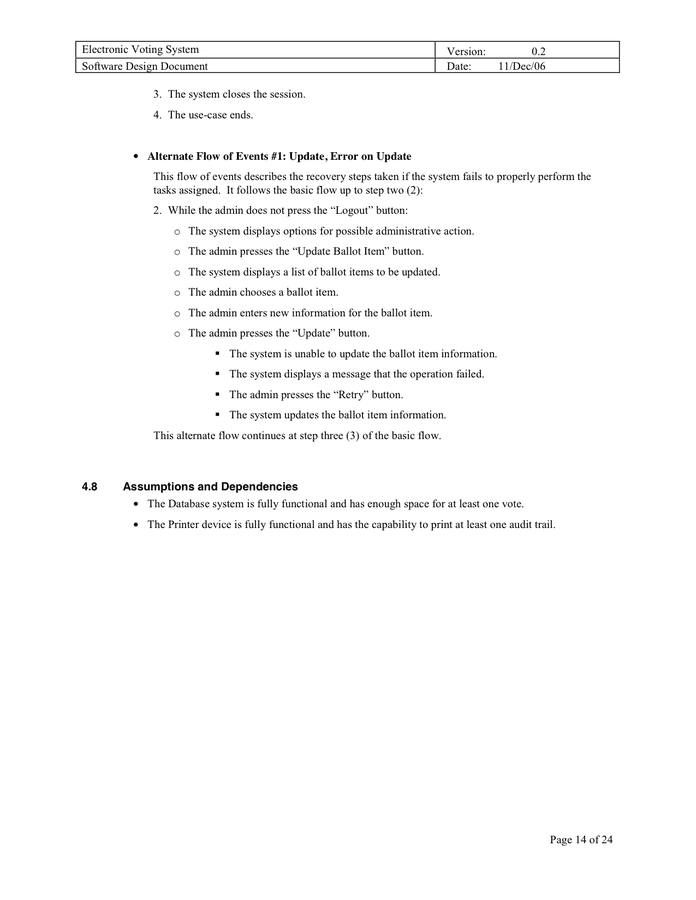 Software Design Document in Word and Pdf formats - page 14 of 24