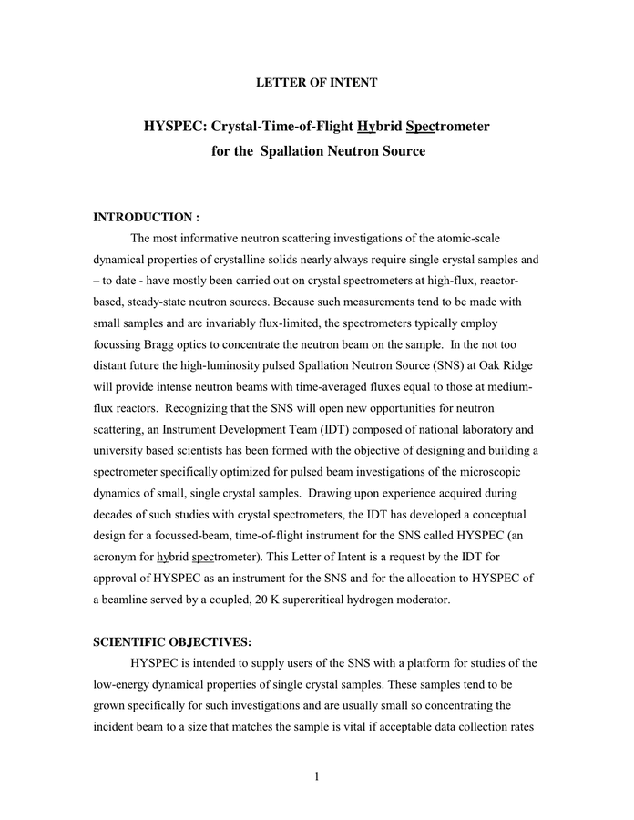 Letter of Intent Template - download free documents for PDF, Word and Excel