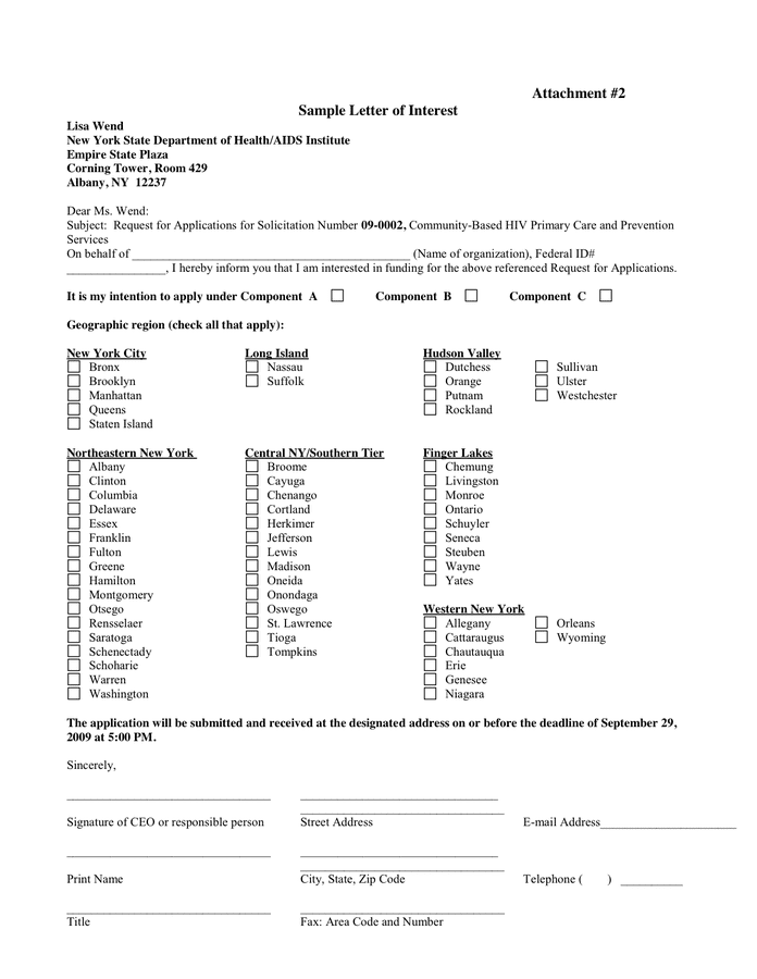 Sample Letter of Interest - download free documents for PDF, Word and Excel