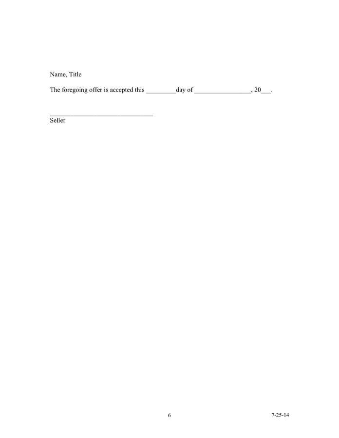 Offer and Acceptance Letter Format in Word and Pdf formats - page 6 of 6