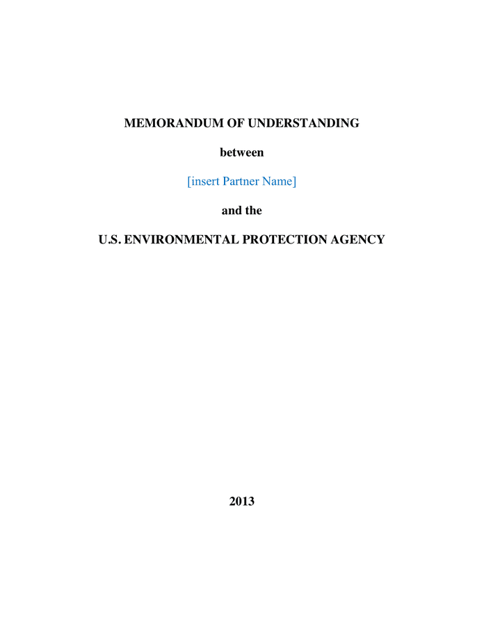 Memorandum of Understanding Template - download free documents for PDF ...