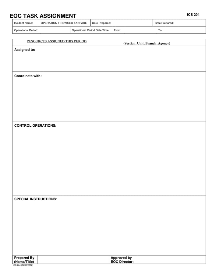 Incident Action Plan in Word and Pdf formats - page 2 of 8