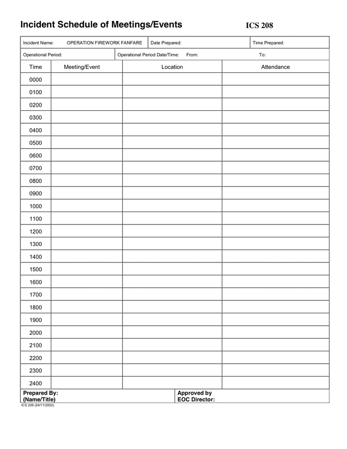 Incident Action Plan in Word and Pdf formats - page 3 of 8