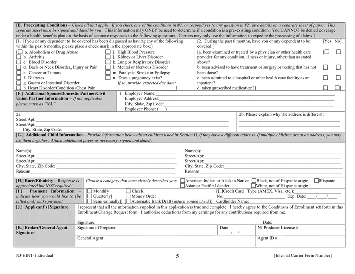 Enrollment/change request in Word and Pdf formats - page 5 of 7