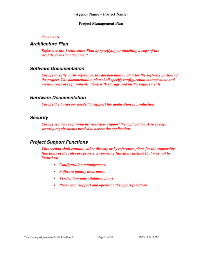 Project Management Plan Template in Word and Pdf formats - page 13 of 30