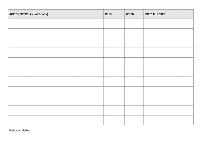 Action plan in Word and Pdf formats - page 6 of 6