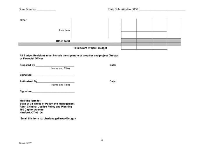 Revised project budget in Word and Pdf formats - page 4 of 4