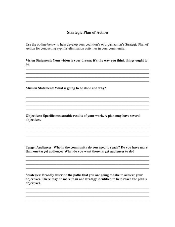 Strategic Plan Template - download free documents for PDF, Word and Excel