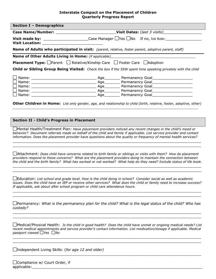 Quarterly Progress Report In Word And Pdf Formats