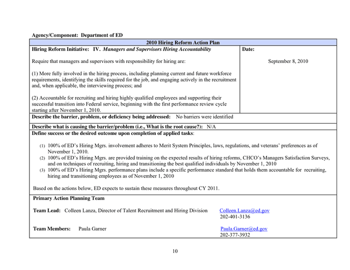 Reform Action Plan Template in Word and Pdf formats - page 10 of 18