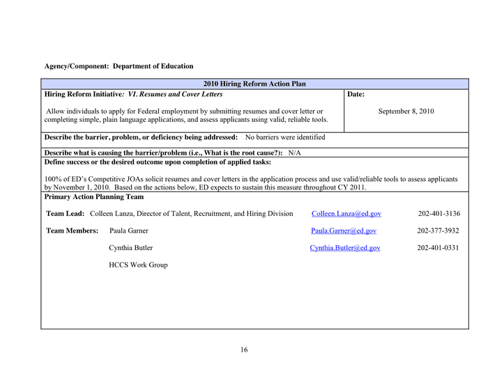 Reform Action Plan Template in Word and Pdf formats - page 16 of 18