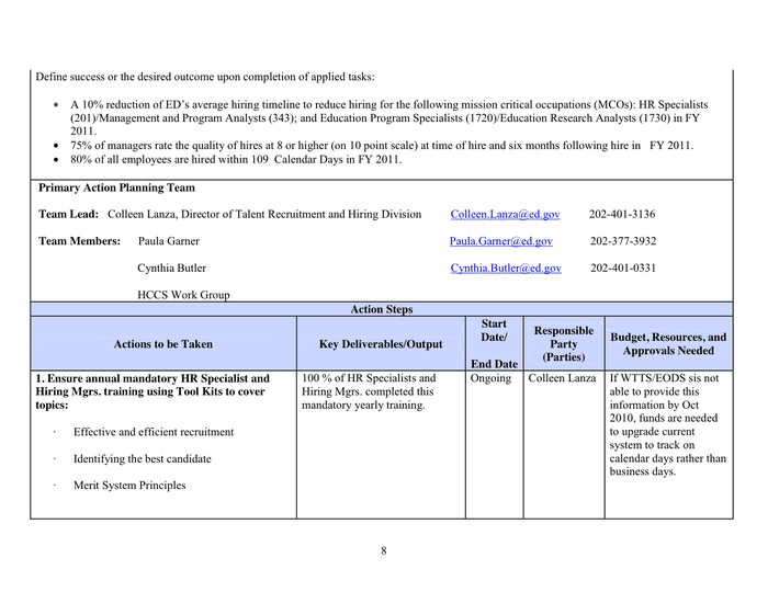 Reform Action Plan Template in Word and Pdf formats - page 8 of 18