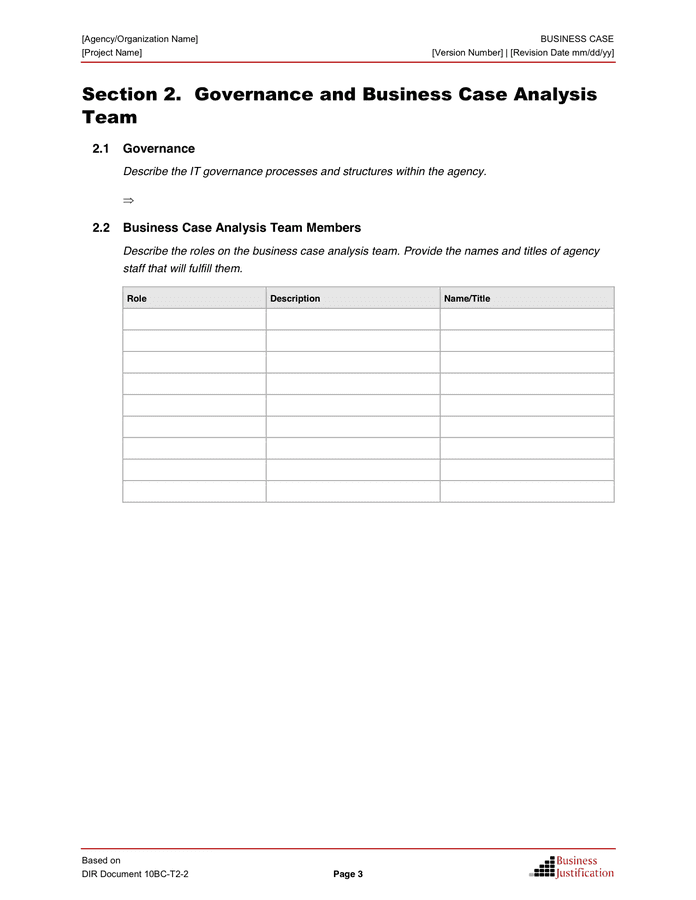 Business Case Template in Word and Pdf formats - page 7 of 19