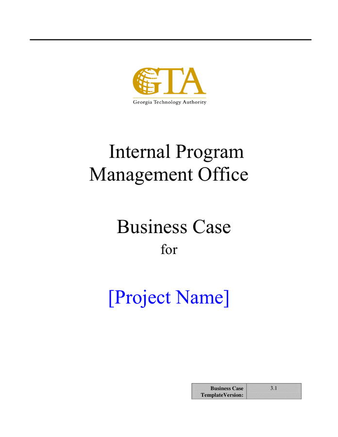 Business Case Template in Word and Pdf formats