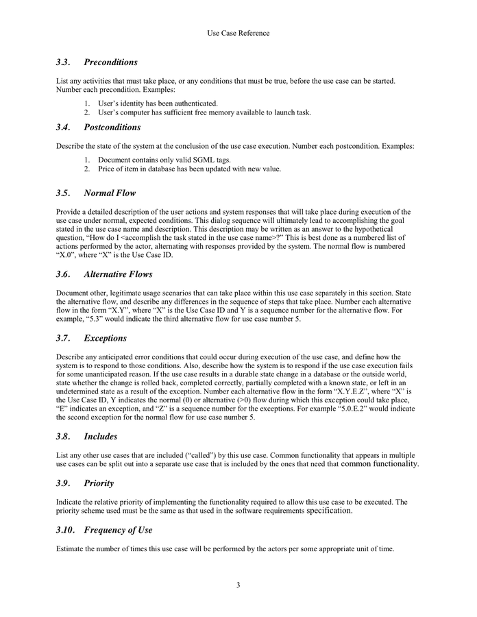 Use Case Template In Word And Pdf Formats Page 3 Of 5
