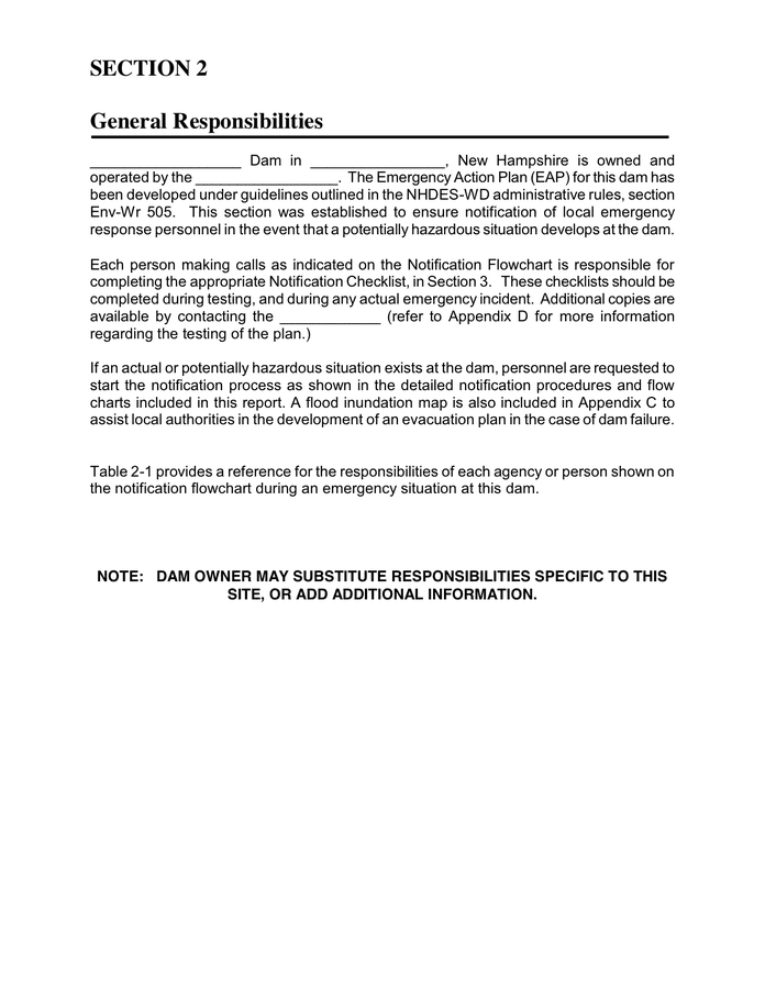 Emergency action plan sample in Word and Pdf formats - page 3 of 20