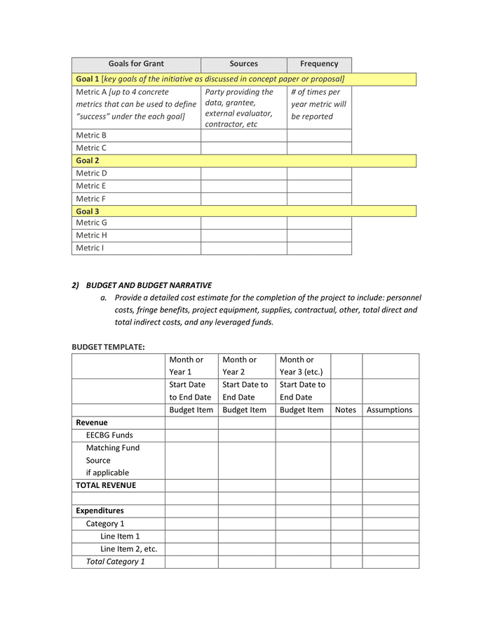 Competitive Grant Proposal Templates in Word and Pdf formats - page 2 of 3