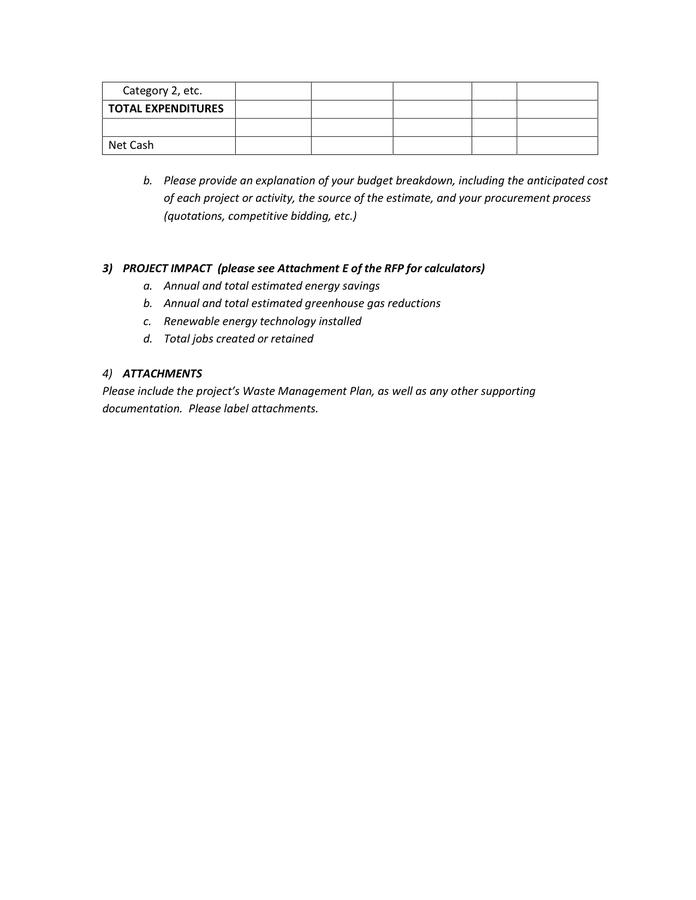 Competitive Grant Proposal Templates in Word and Pdf formats - page 3 of 3
