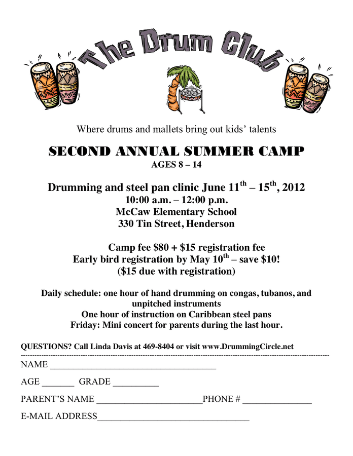 Drum Club Flyer in Word and Pdf formats