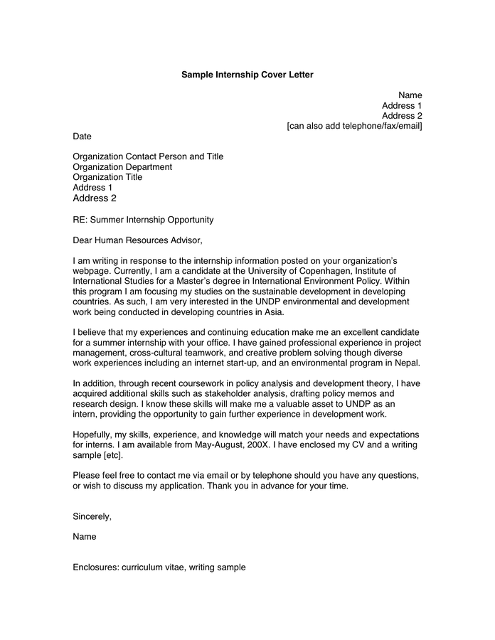 Internship Cover Letter Examples Download Free Documents For PDF Word And Excel