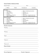 Parent Teacher Conference Form in Word and Pdf formats