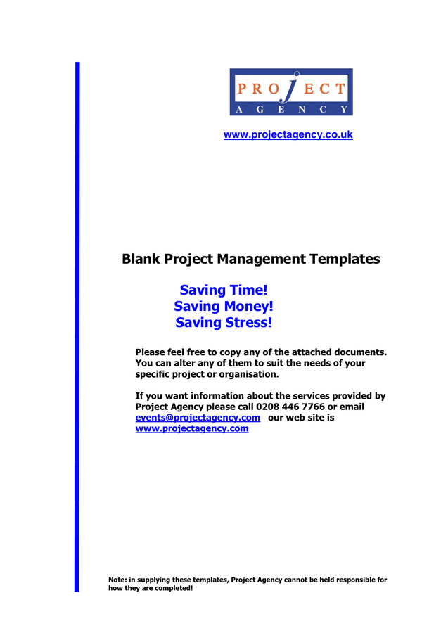 Project Management Template - download free documents for PDF, Word and ...