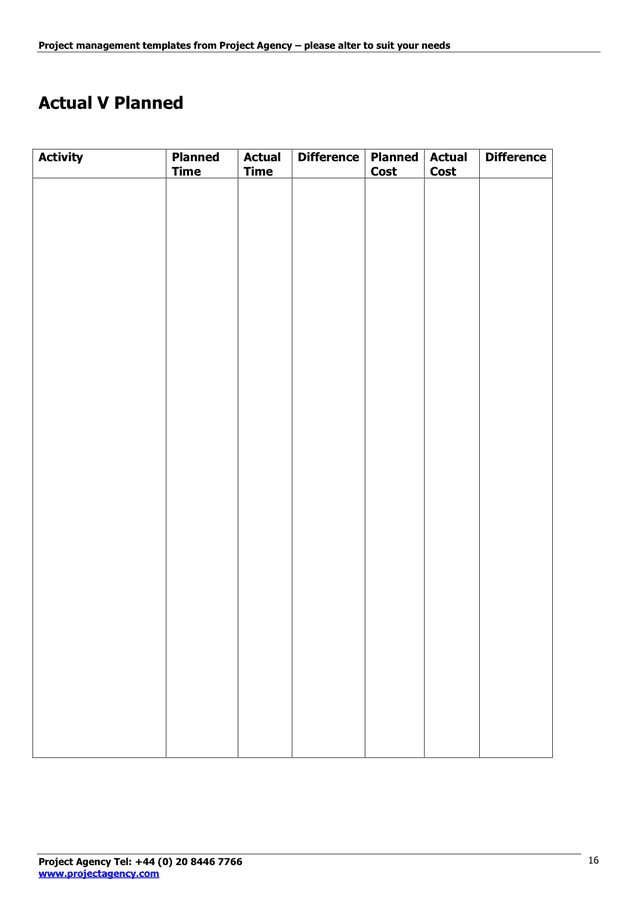 Project Management Templates in Word and Pdf formats - page 16 of 18