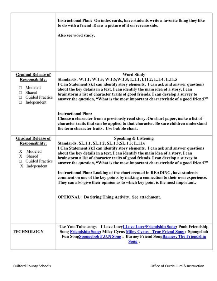 K-5 Lesson Plan in Word and Pdf formats - page 2 of 4
