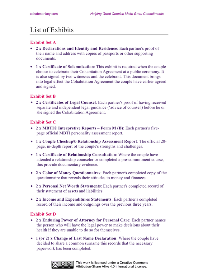 UK Sample Cohabitation Agreement In Word And Pdf Formats Page 18 Of 19